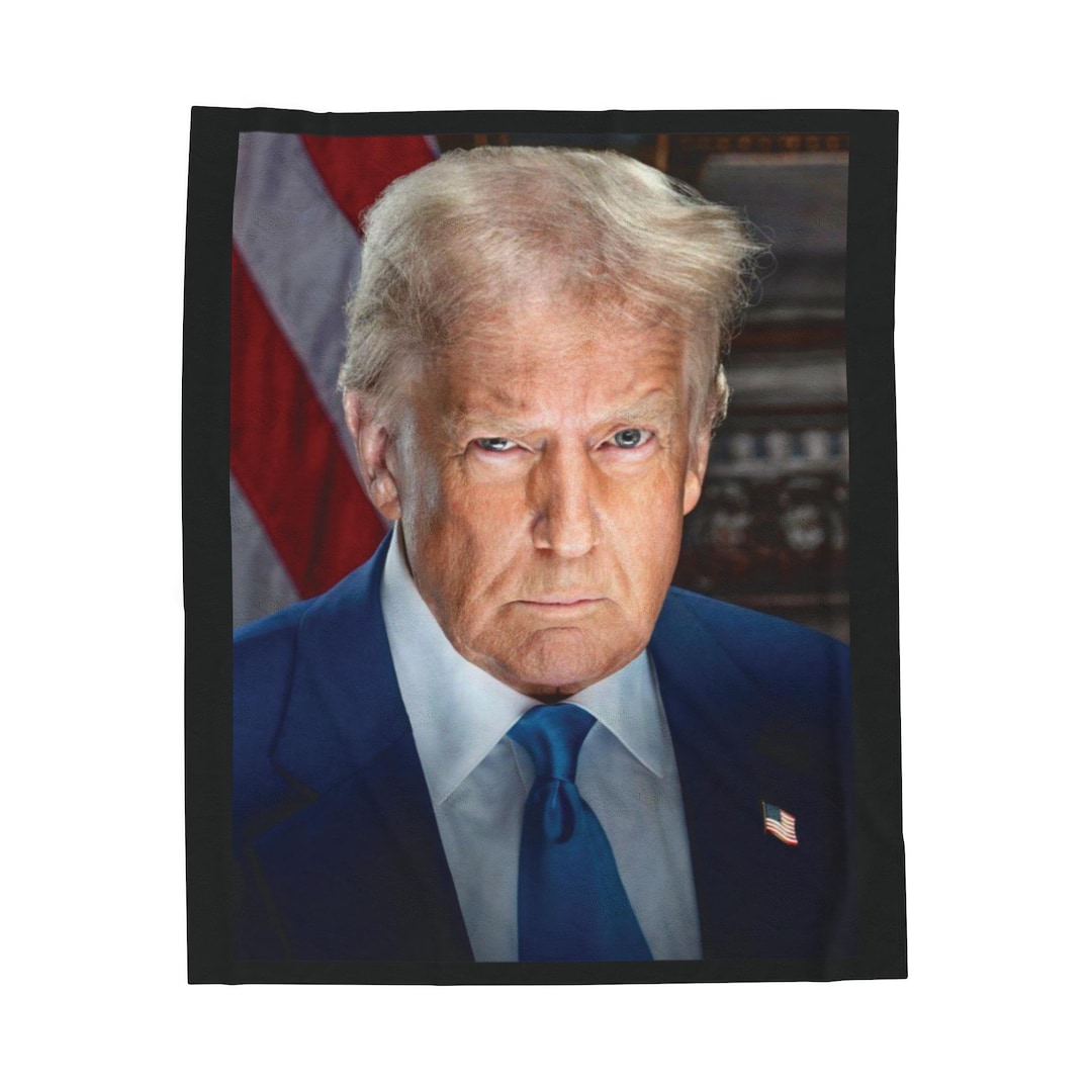 President Trump Official Portrait Plush Blanket, Cozy Throw for Trump ...