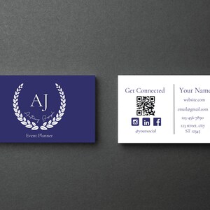 Business Card Template, Custom QR Code, Instant Download, Editable ...