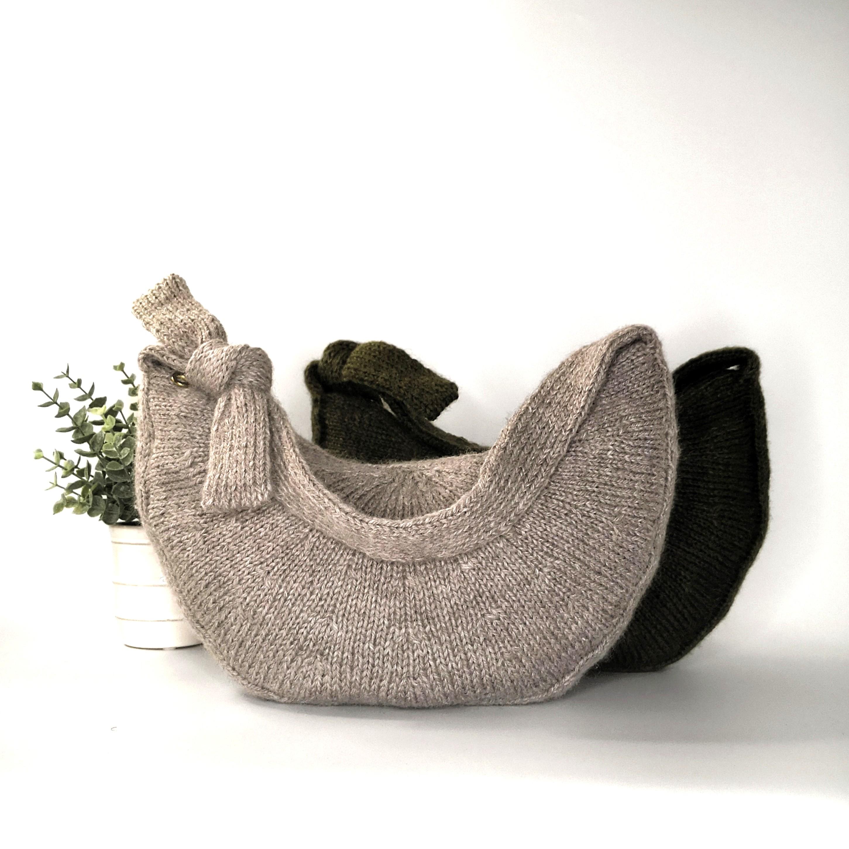 Knitted Crescent Bag Pattern: Stylish Knit Purse With Lining (PDF ...