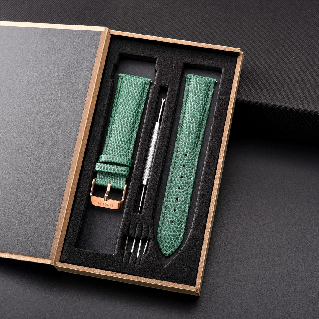 Green Leather Watch Band Strap,watch Band 16mm-18mm-20mm,replacement ...