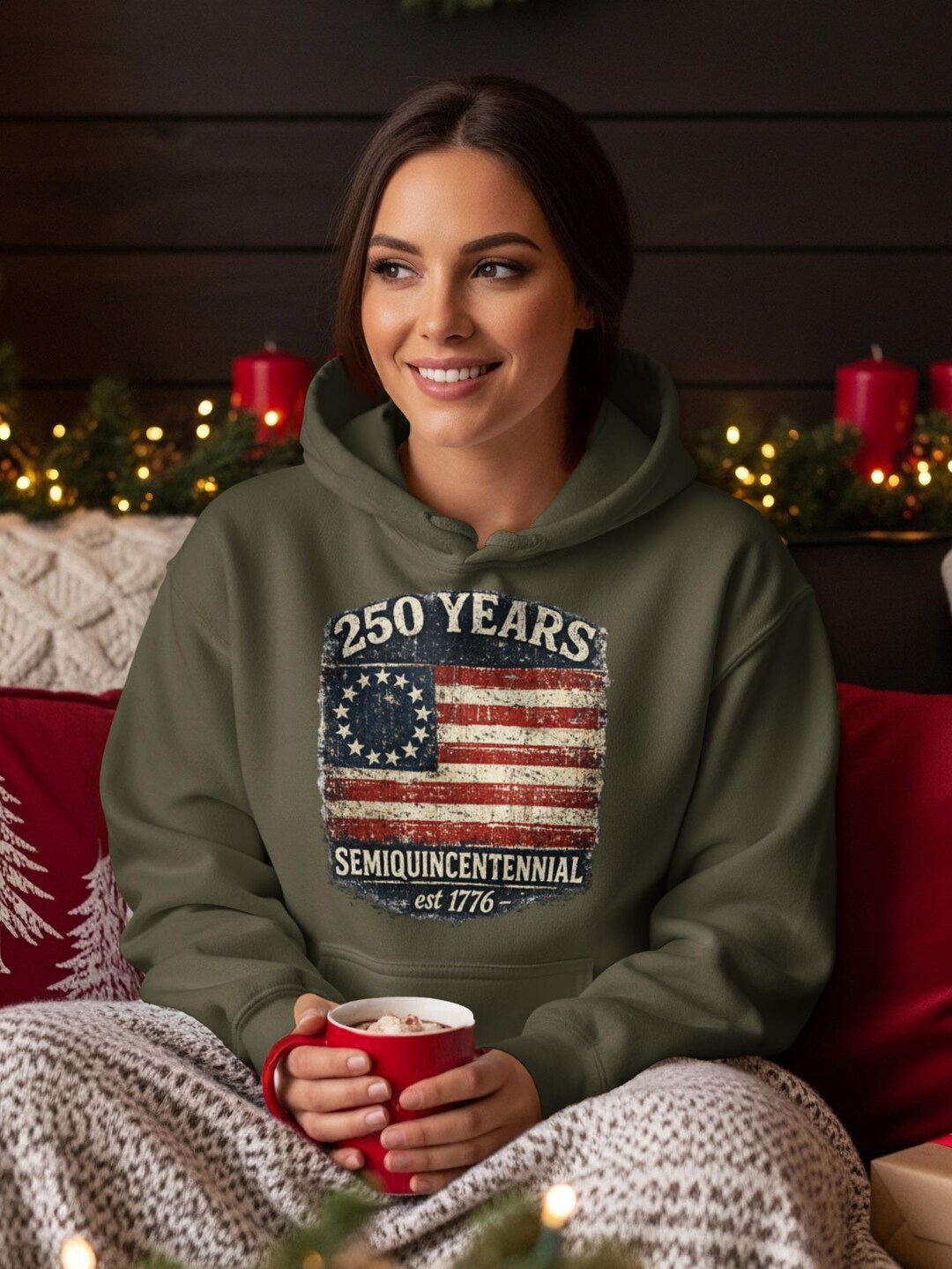 250 Years Semiquincentennial Hoodie, American Flag 1776, Patriotic Gift ...