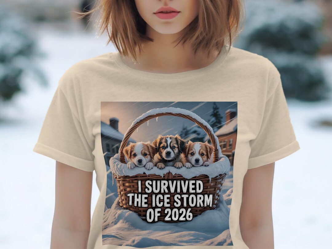 Ice Storm Survivor T-shirt, Cute Puppies, Funny 2026, Winter T-shirt ...