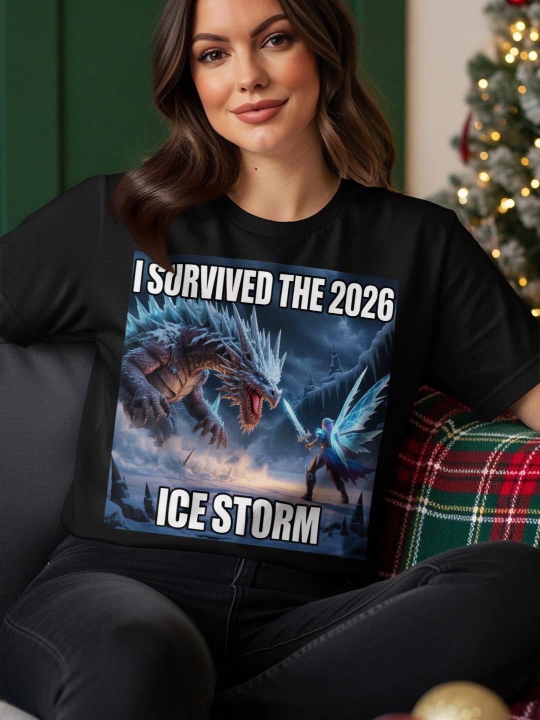 I Survived 2026 Ice Storm T-shirt, Dragon Vs Fairy Tee, Blizzard ...