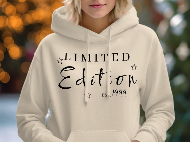 Limited Edition Hoodie Est 1999, Trendy Hooded Sweatshirt, Vintage Year ...