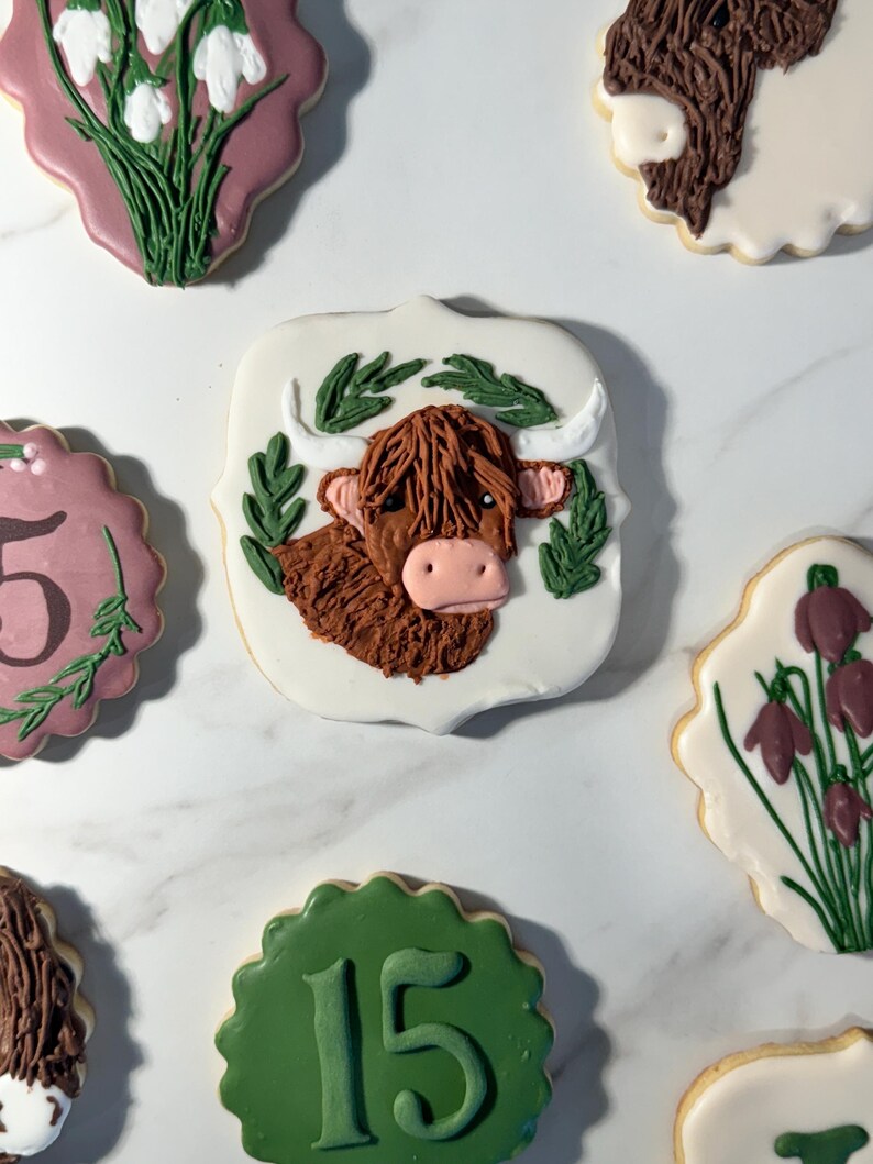 Highland Cow Birthday Cookie Set - Etsy