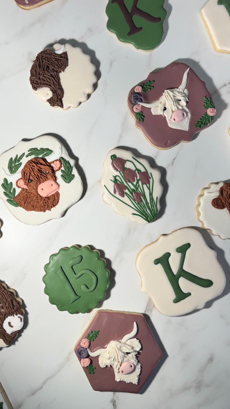 Highland Cow Birthday Cookie Set - Etsy