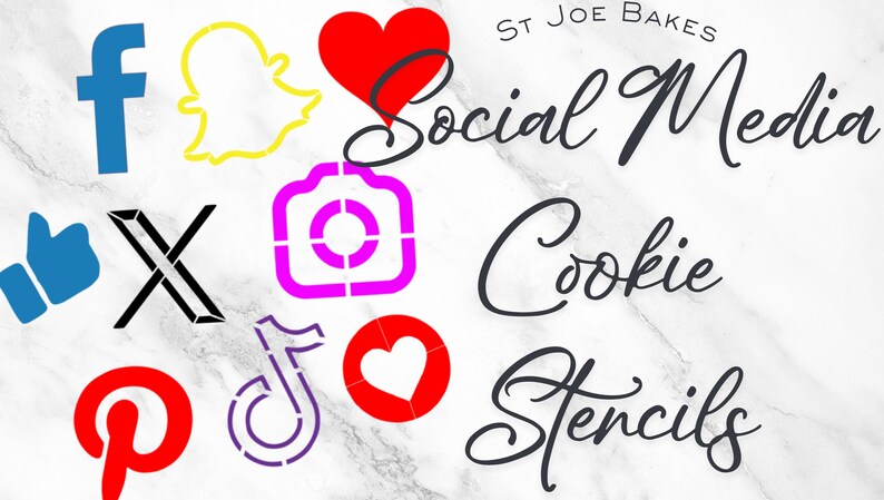 Social Media Cookie Stencils SVG Cut Files - Etsy