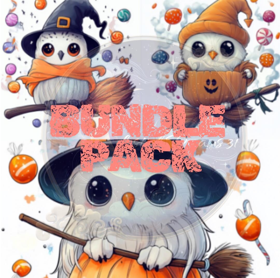 Halloween Witch Owl Clipart Print 5 PNG Bundle Pack Digital Download ...