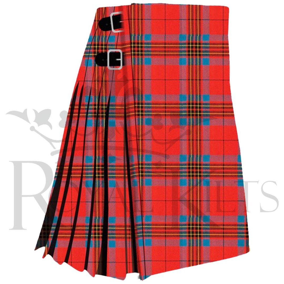 Scottish Highland Leslie Red Ancient Men's Handmade Heavy Weight 8 Yard ...