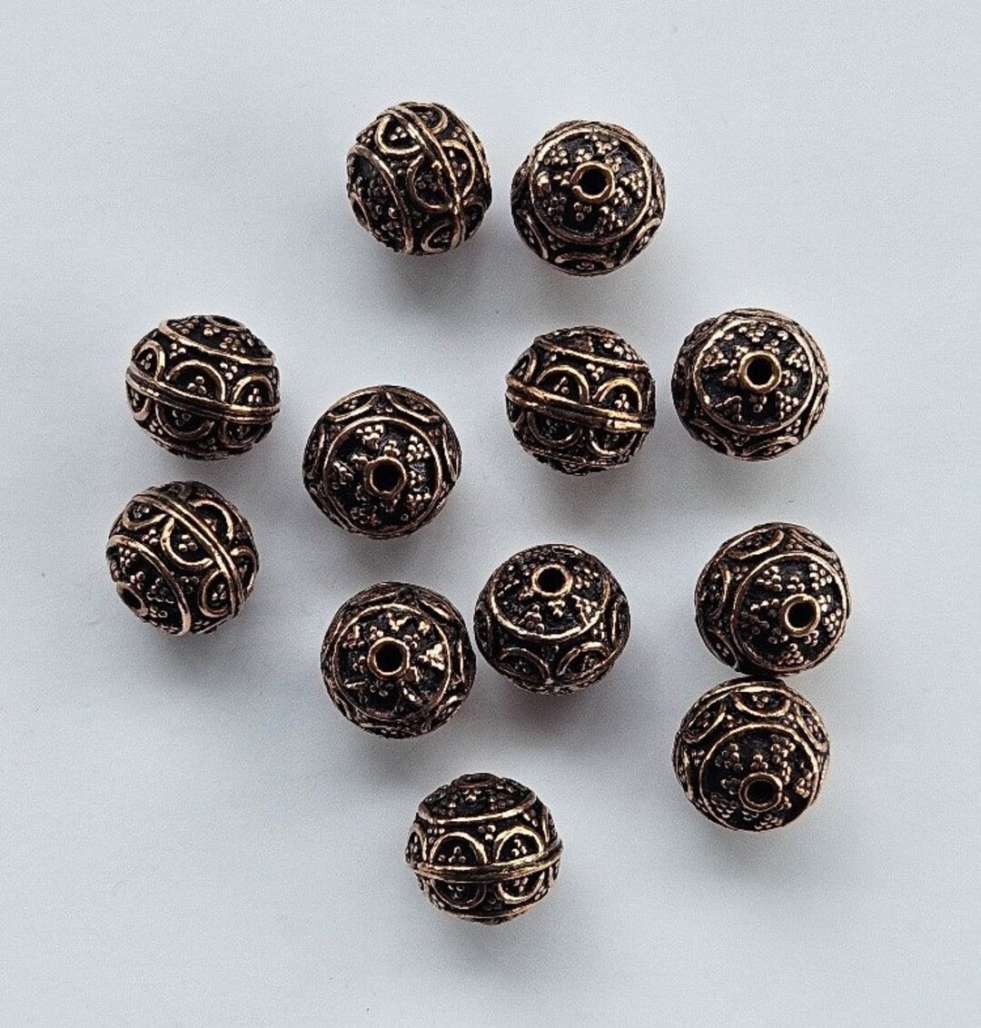 LAST ONE! 10mm Round Solid Copper Bali Bead - 6 Pieces - Item #C011 - Etsy