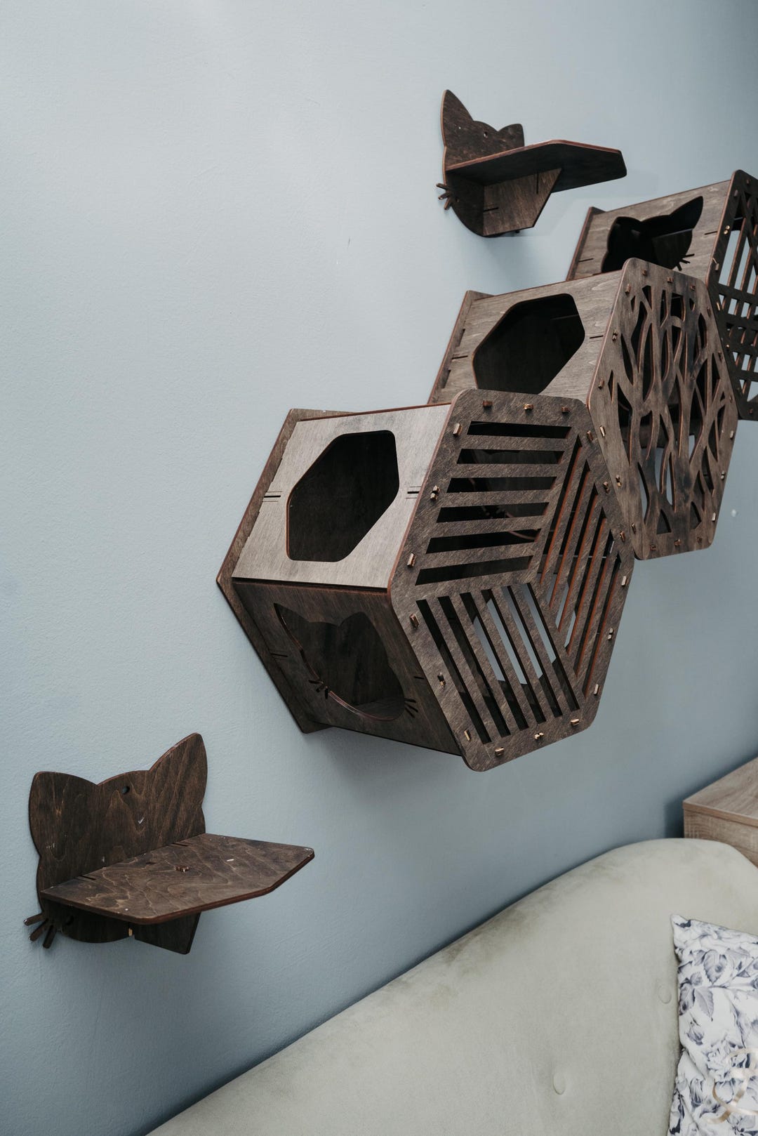 Cat Wall Furniture, Modern Cat Wall Shelves Set, Cat Sleeping Place ...