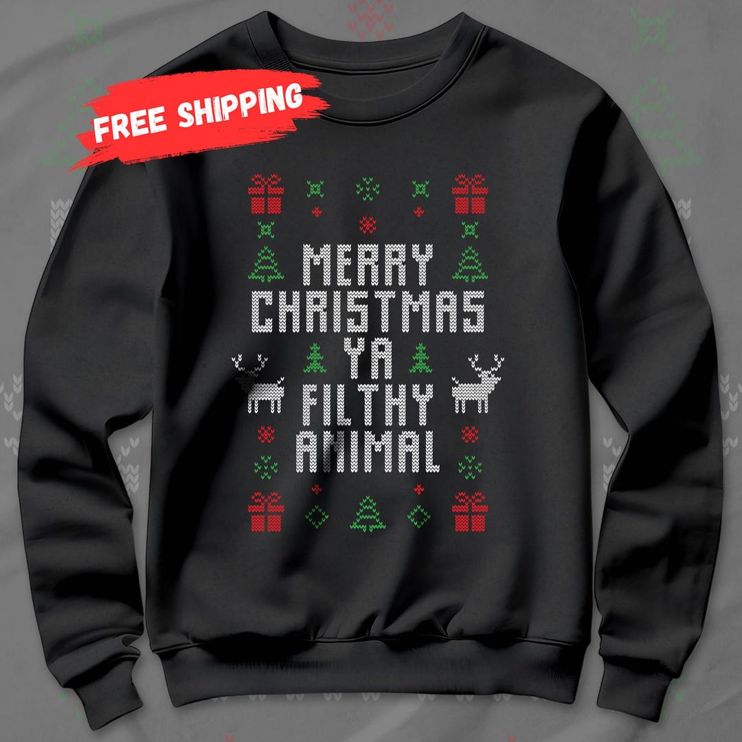 Merry Christmas Ya Filthy Animal Shirt, Home Alone Christmas Movie Ugly ...