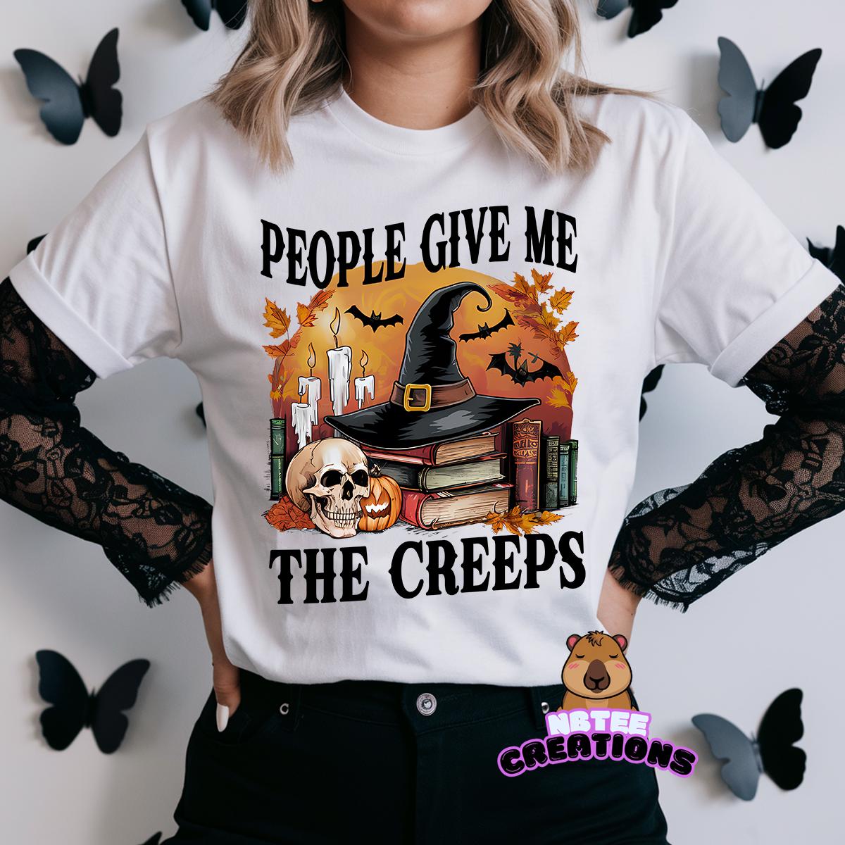 People Give Me the Creeps Halloween Png, Spooky Season Png, Retro ...