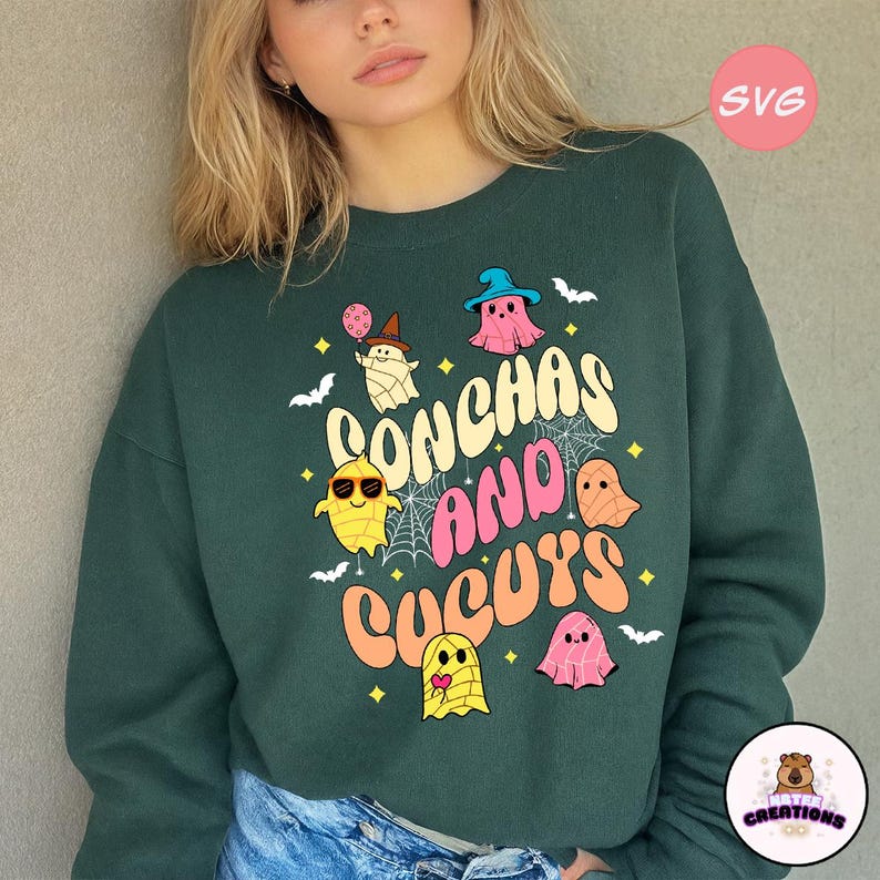 Conchas and Cucuys Svg, Png, Pdf, Dxf, Eps Mexican Ghost Svg, Spooky ...