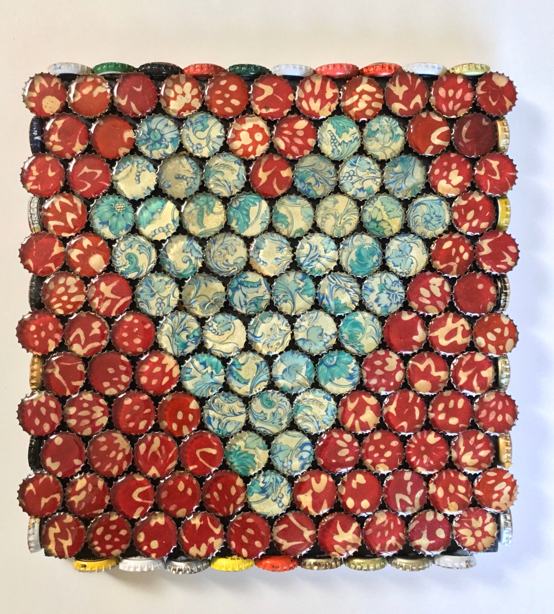 Blue Heart, Bottle Cap Heart, Love Art - Etsy