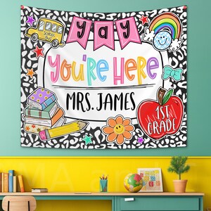 Personalized Classroom Tapestry, Yay You're Here Tapestry, Classroom ...