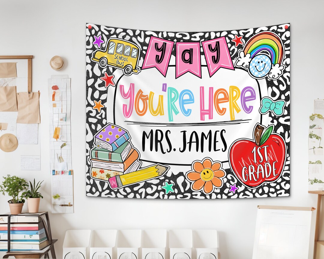 Personalized Classroom Tapestry, Yay You're Here Tapestry, Classroom ...