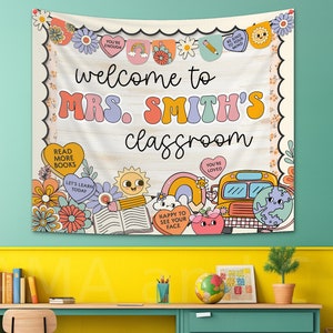Custom Groovy Classroom Tapestry, Personalized Teacher Classroom Banner ...