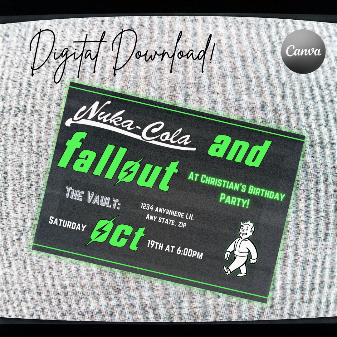 Fallout Birthday Invitation - Etsy