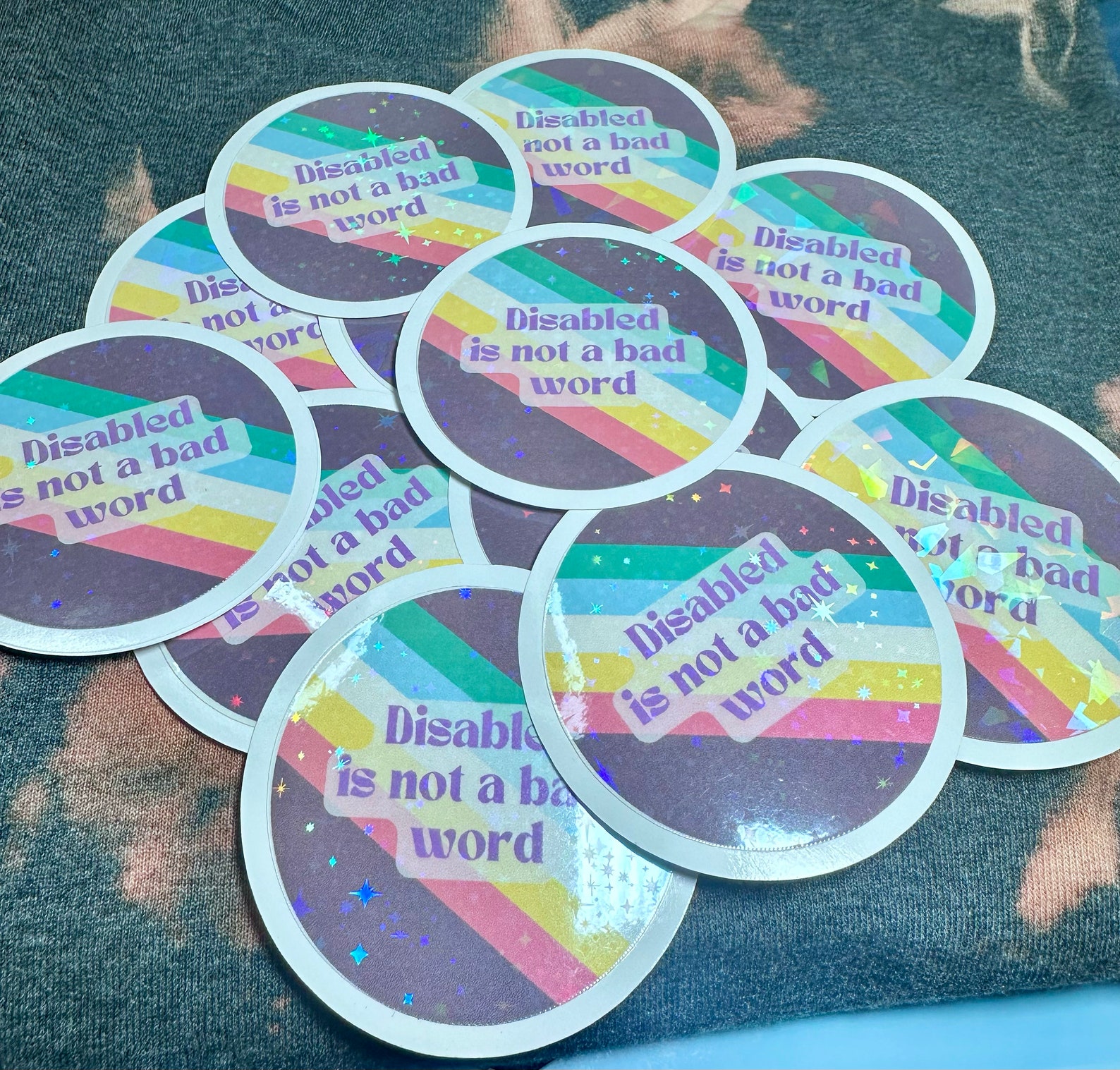 Holographic Disabled is Not A Bad Word Sticker (disabled Pride Flag) - Etsy