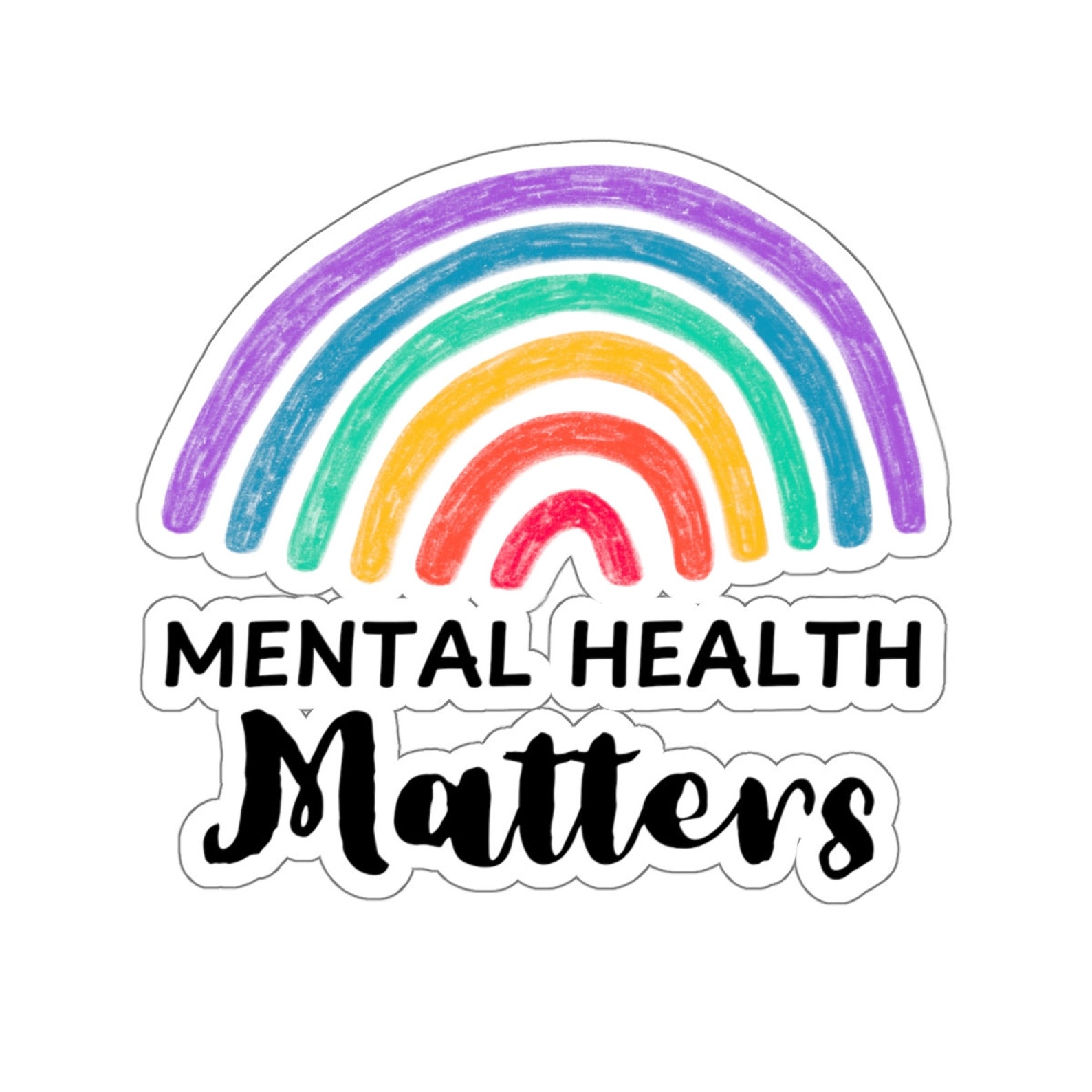 Mental Health Sticker Mental Health Matters Rainbow Mental Health Kiss ...