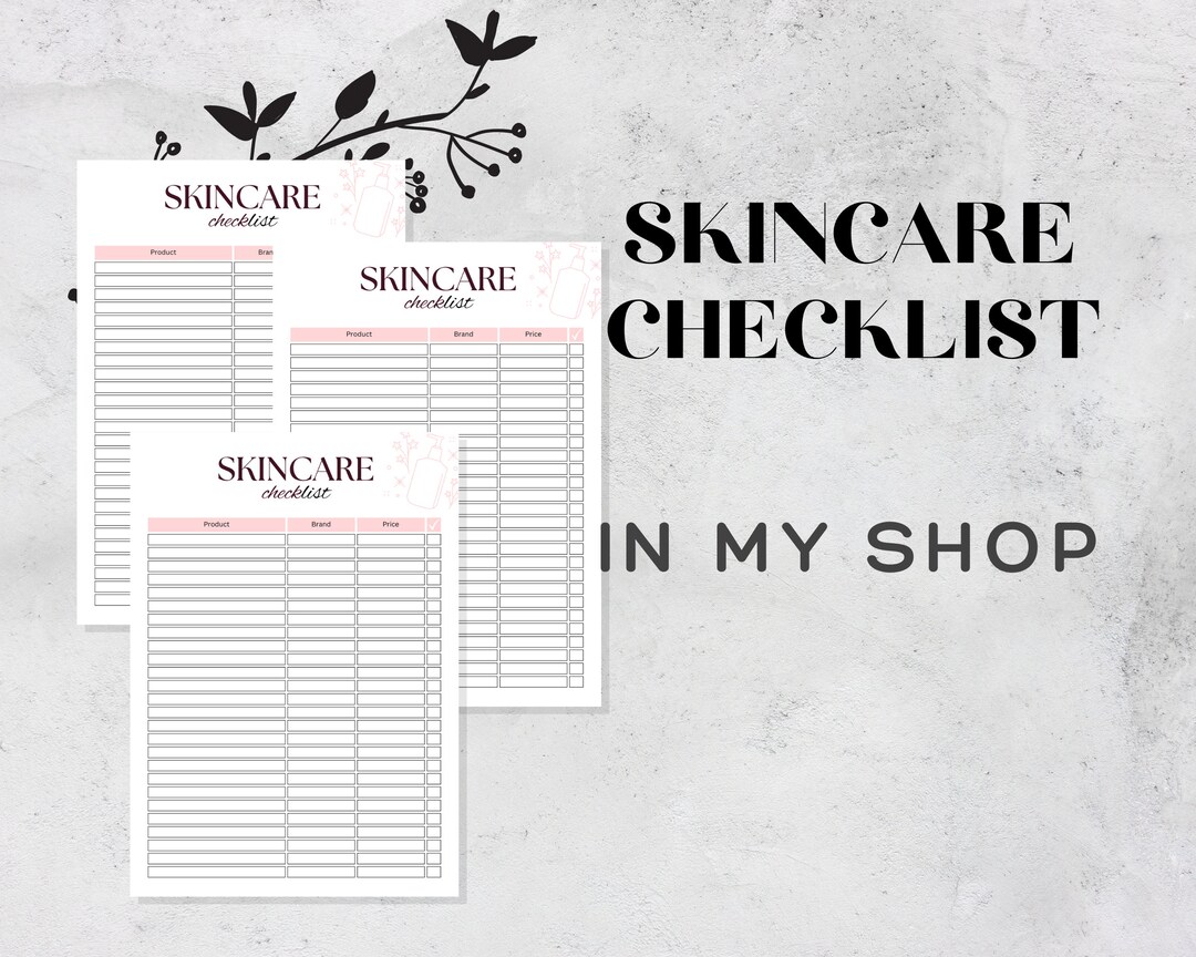 Skincare Checklist Notepad, Daily Routine Planner, Beauty Tracker, Self ...