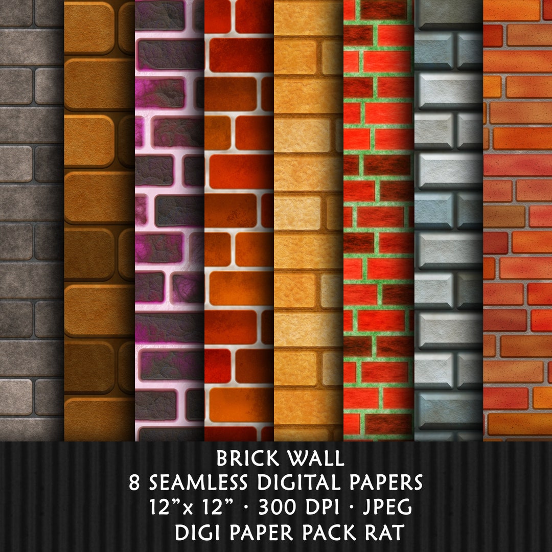Seamless Brick Digital Paper, Brick Scrapbook Paper, Brick Background ...