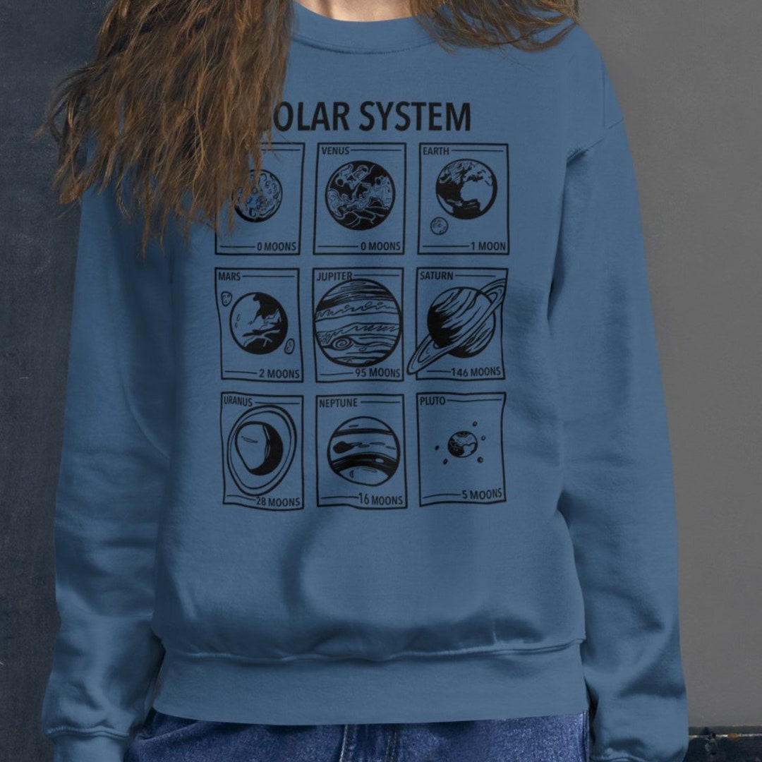 Solar System Crewneck Sweatshirt, Space Sweatshirt, Astronomy Gifts for ...