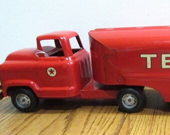 Large Vintage 1960s Buddy L Pressed Steel Red Texaco Toy Oil Tanker ...