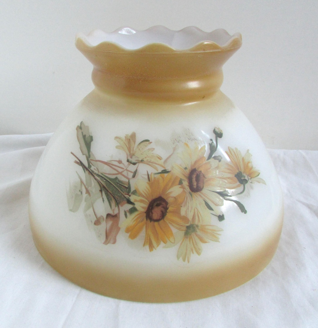 Vintage Student Lamp Floral Glass Shades 7 7/8' Fitter - Etsy