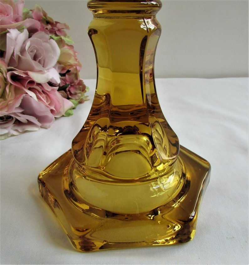 Vintage Amber Pressed Glass Whale Oil Lamp - Etsy