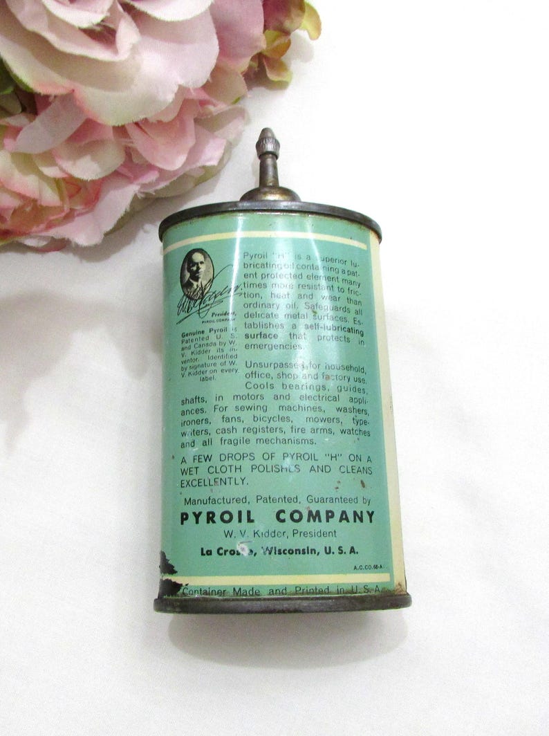 Vintage Pyroil Handy Oil Tin Can - Etsy