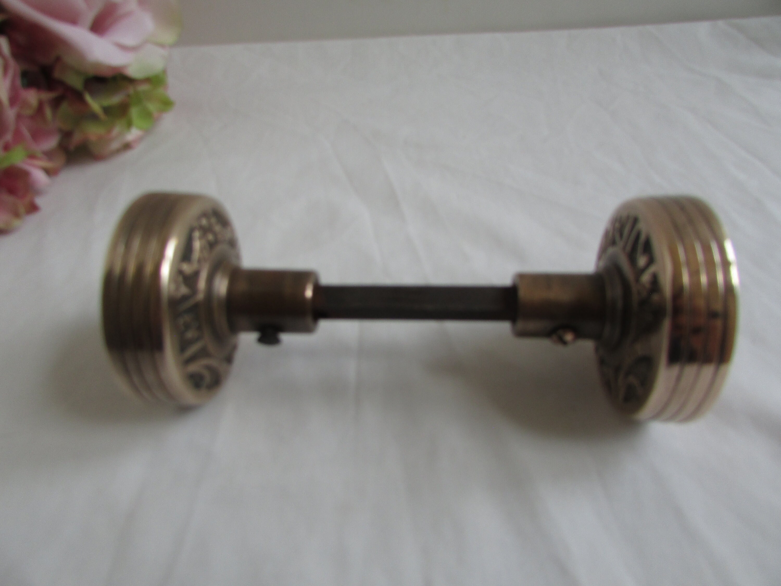Antique Reading B-12000 Brass 1885 Door Knob/handles W/connecting Rod ...
