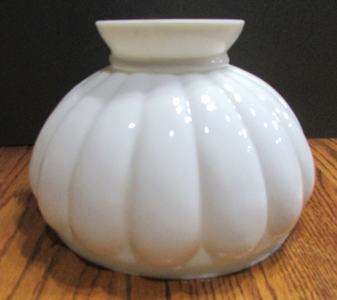 Vintage Milk Glass Melon Glass Ribbed Lamp Shades - Etsy