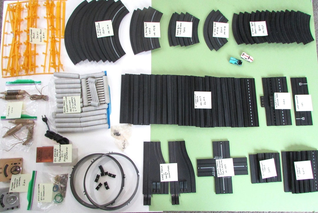 Vintage Aurora Model Motoring Slot Car Racing Track Lot With Two Cars ...