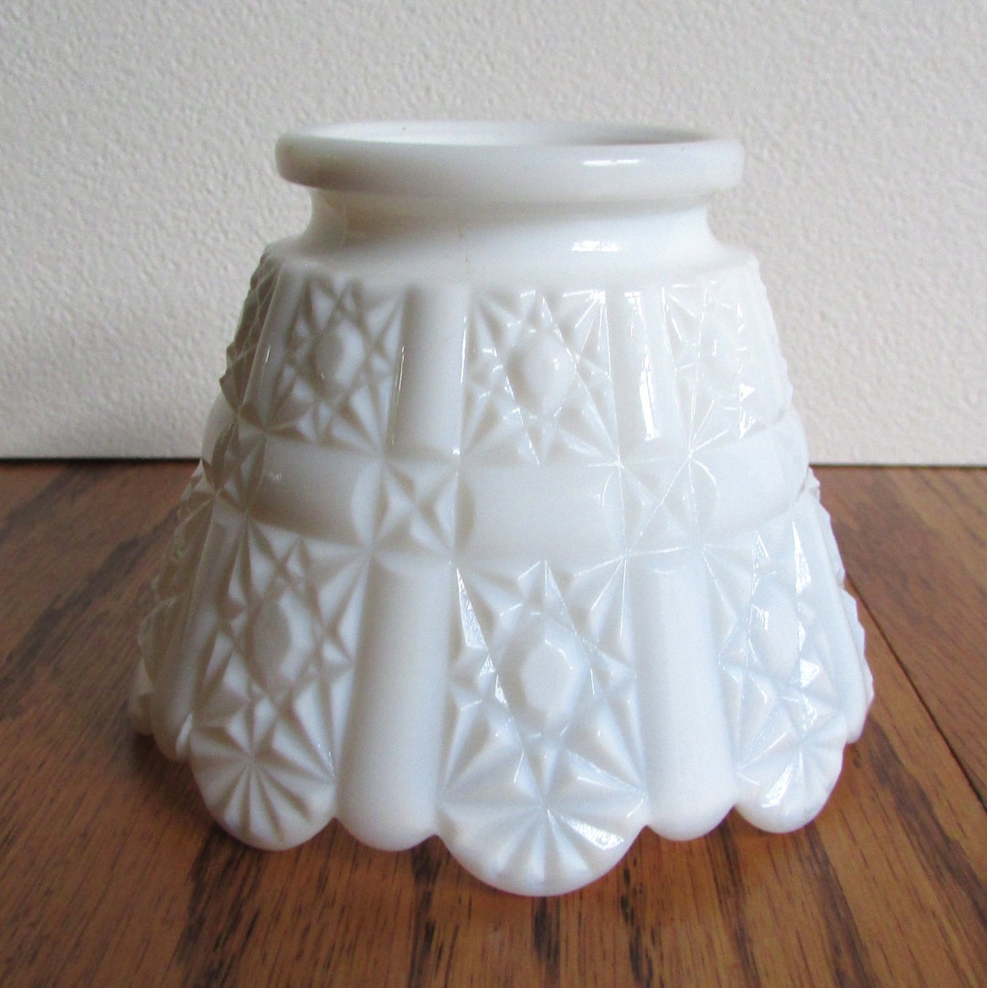 Vintage Miniature Milk Glass Cut Floral Shade - Etsy