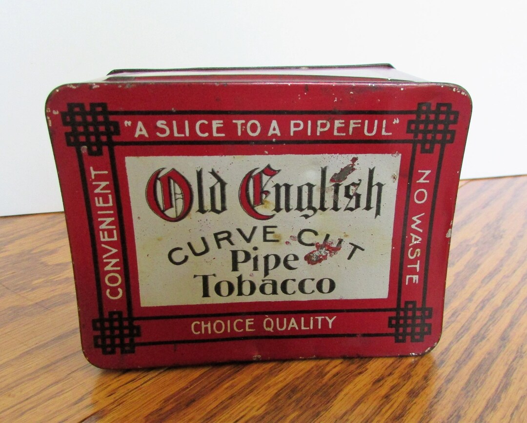 Vintage Old English Curve Cut Pipe Tobacco Tin - Etsy