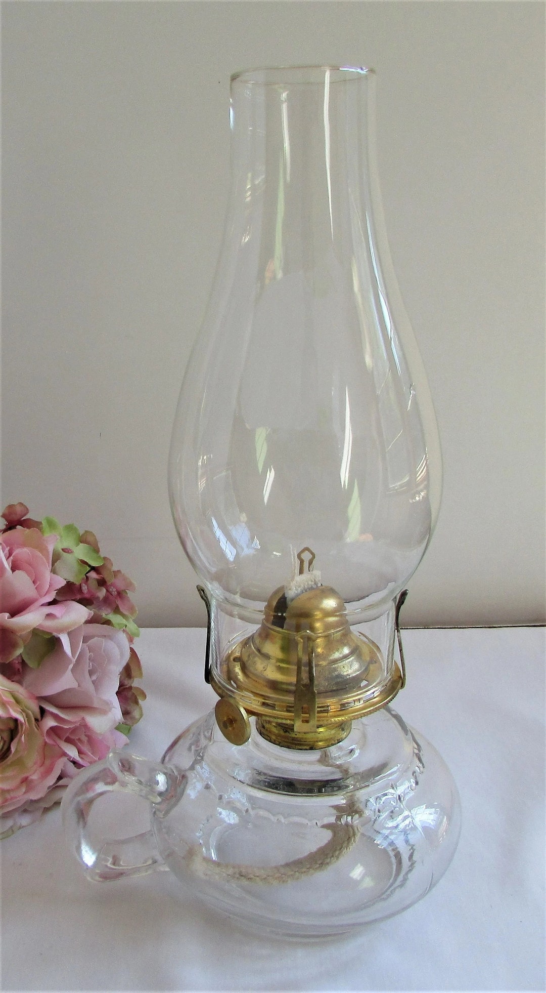 Vintage Beaded Hand/finger Glass Oil Lamp. - Etsy