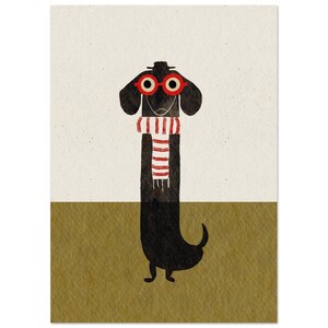 Whimsical Dachshund Art Print: Humorous Weiner Dog Illustration - Etsy