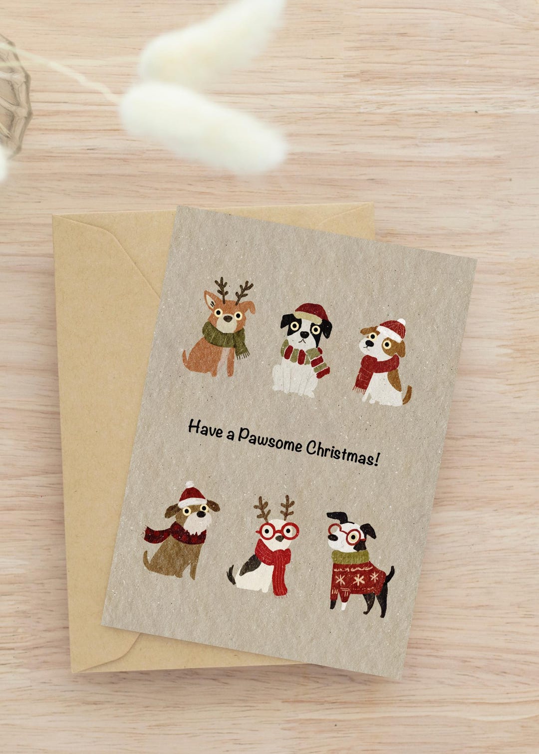 Printable Christmas Card – Have a Pawsome Christmas Design – Digital ...