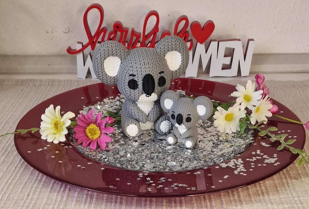 James the Cute Koala in Knitted Look, Eye-catcher, Cute, Decoration, 3D ...