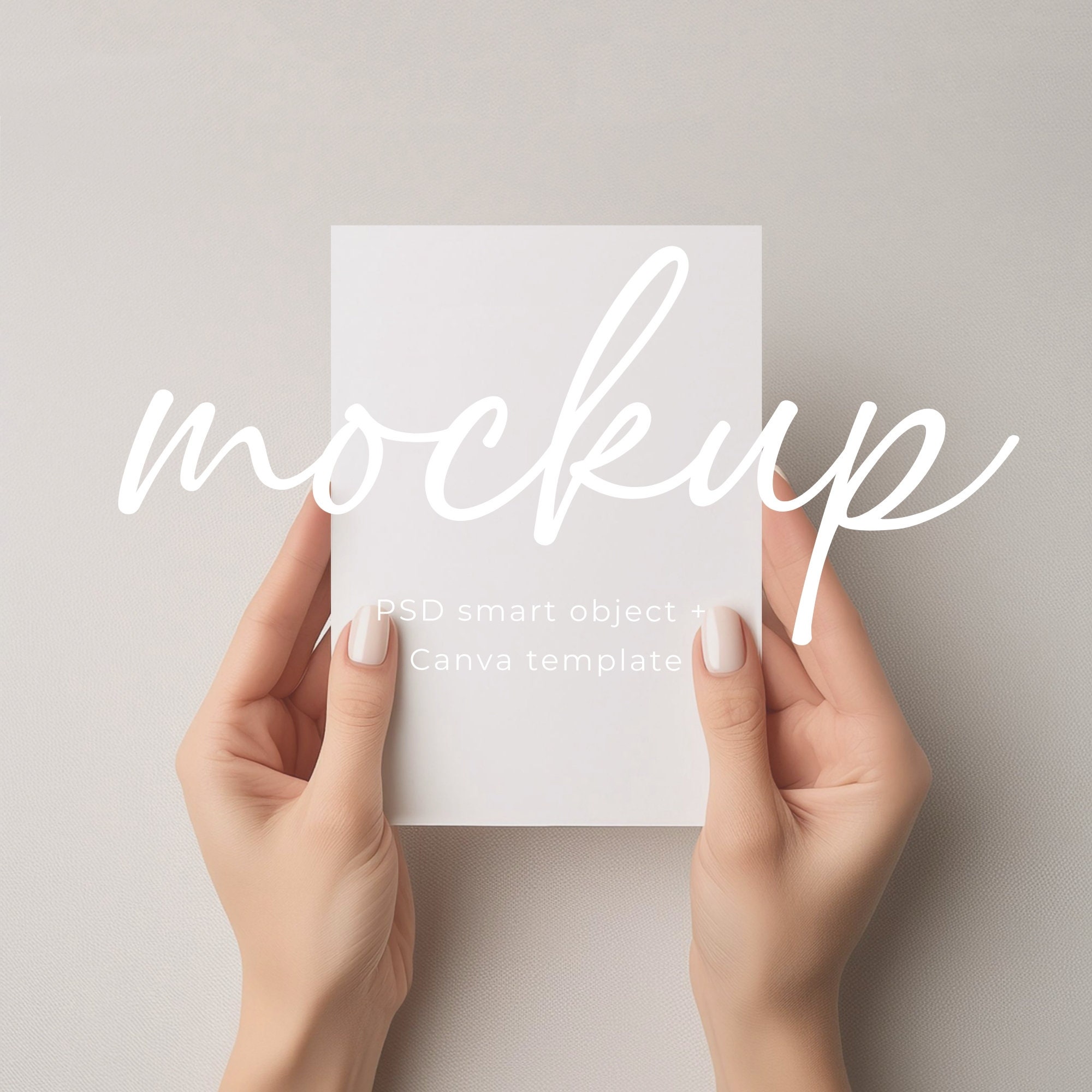 Elegant Female Hands Holding White Greeting Card Mockup Birthday ...