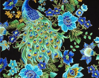 Peacock fabric | Etsy