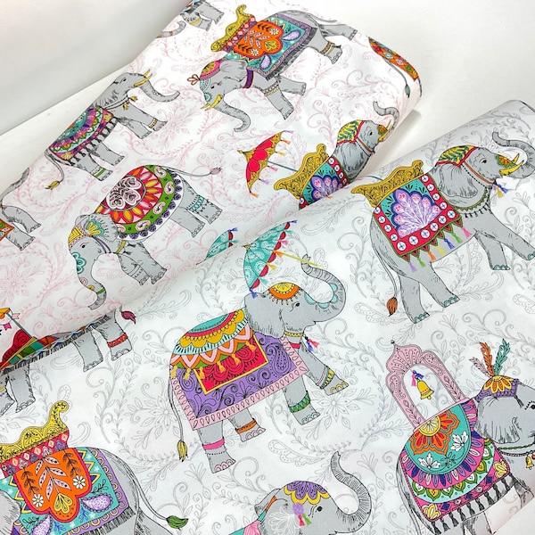 Gray Elephant Fabric - Etsy