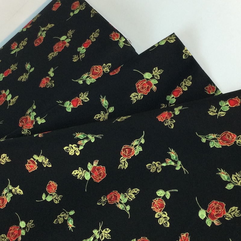 Black Fabric Roses - Etsy