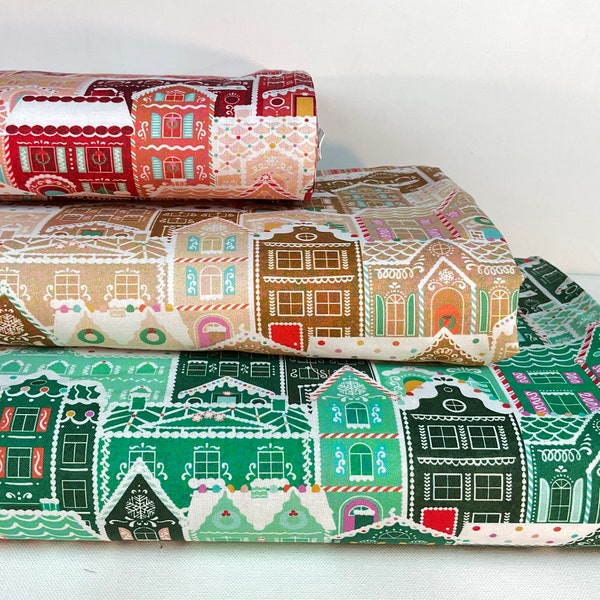 Gingerbread Town Fabric - Etsy
