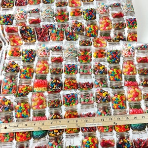 Colorful Candy Jars 100% Quilting Cotton Fabric in Sweet Color ~ Sweet ...