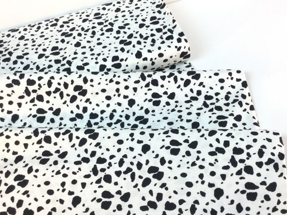 Spotted Dalmatian Print Black Spots/ White Fabric Dog Show | Etsy
