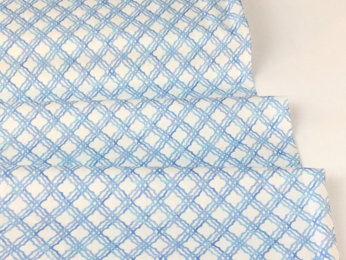 Garden Trellis Cornflower Fabric Vibrant Garden Collection - Etsy