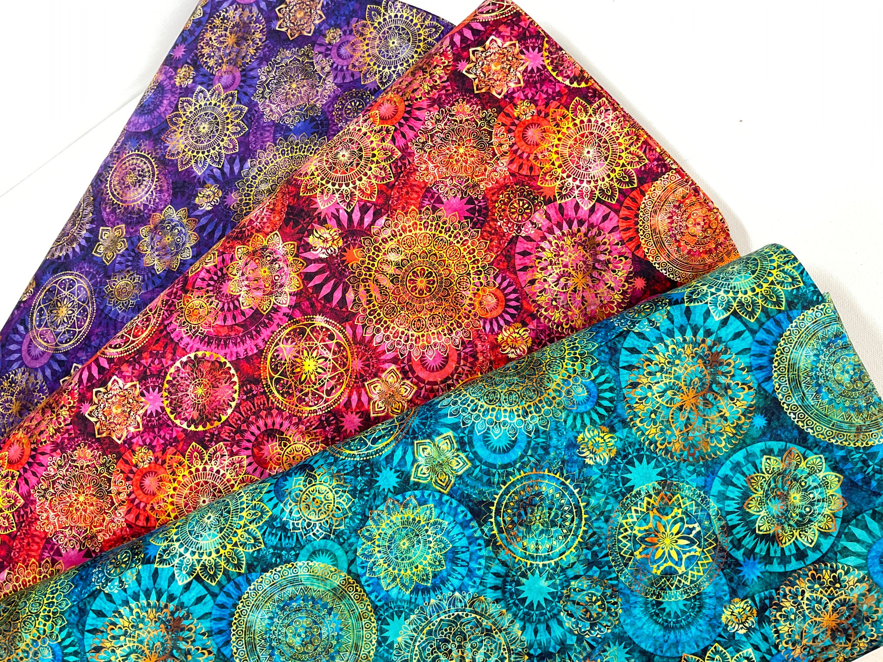 Medallions Pink 100% Lightweight Cotton Fabric ~ Eclectica Collection ...